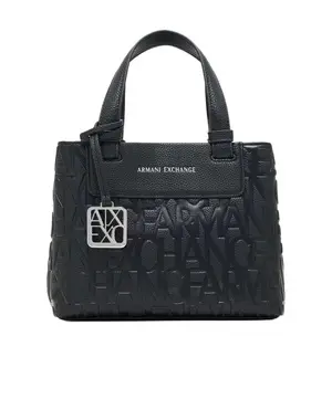 Armani Exchange Logo-charm Tote Bag - Black