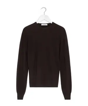 LEMAIRE Crew-neck Wool Sweater - Eggplant