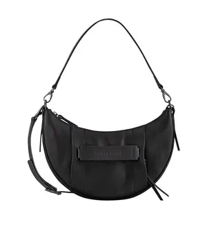 Longchamp Crescent-shaped Zipped Shoulder Bag - Black