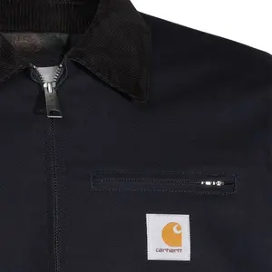 Carhartt Work In Progress Dearborn Organic Cotton Detroit Jacket With Corduroy Collar - Black
