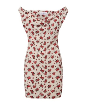 VIVIENNE WESTWOOD Anna Floral Cotton Jersey Minidress - Nude