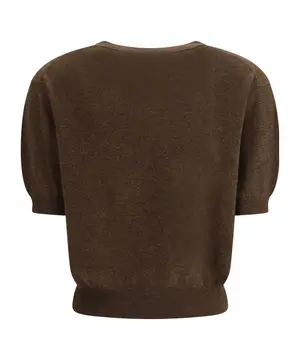 LISA YANG Genevra Short Sleeve Knitted Top