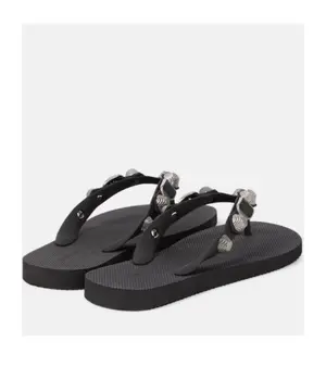 Balenciaga Cagole Embellished Thong Sandals