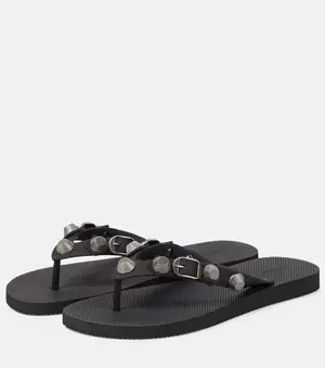 Balenciaga Cagole Embellished Thong Sandals