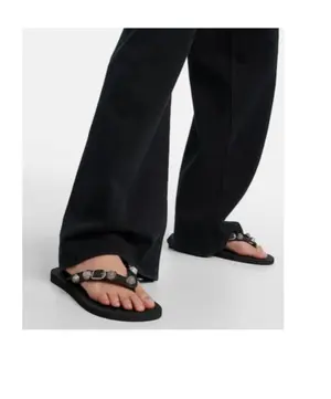 Balenciaga Cagole Embellished Thong Sandals
