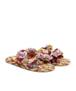 Zimmermann Carousel Printed Espadrille Slides - Nude