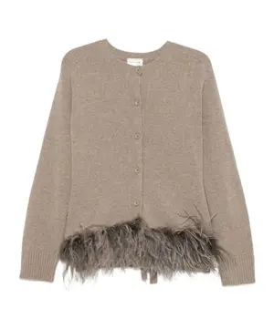 P.a.r.o.s.h Long-sleeved Knitted Cardigan - Tortora