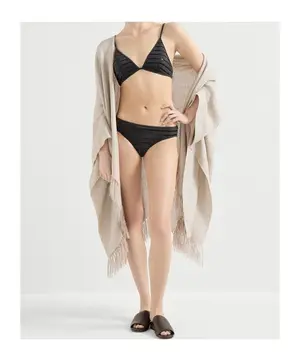 Brunello Cucinelli Stripes Monili Bikini Top