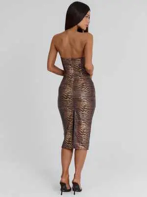 OUTCAST Emmely Midi Dress In Tiger
