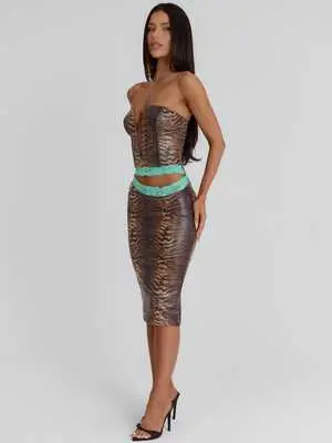 OUTCAST Emmely Midi Dress In Tiger