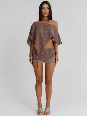OUTCAST Reece Longline Top Taupe - Tan