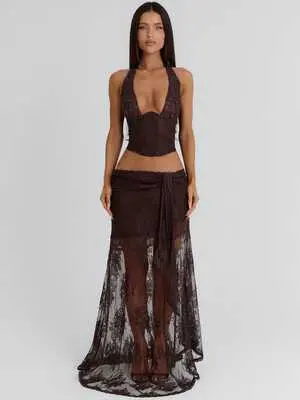 OUTCAST Debbie Maxi Skirt Chocolate