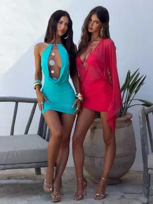 OUTCAST Jali Mini Dress Teal