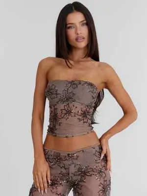 OUTCAST Jocelynn Corset Top Taupe