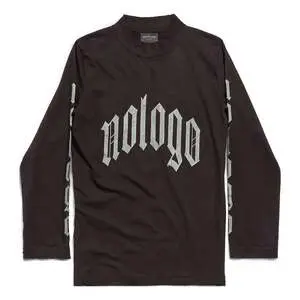 Balenciaga Nologo Long Sleeve T-shirt 'black Grey - Black/grey