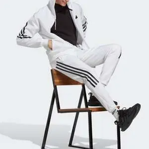 Adidas Zip Up Hoodie With Logo And Stripe Detailing