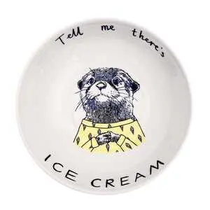 JIMBOBART Tell Me There Is Ice Cream Otter Bowl - White