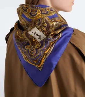 Saint Laurent Paisley Silk Twill Scarf
