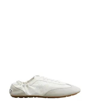 Saint Laurent Lewis Suede-trimmed Leather Sneakers - White