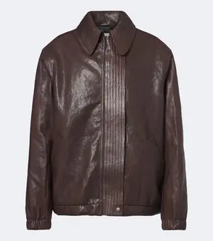 Magda Butrym Leather Bomber Jacket - Brown