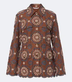Veronica Beard Kiki Broderie Anglaise Linen Jacket - Multicoloured