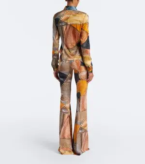 Roberto Cavalli Trompe-l'oeil Flared Pants