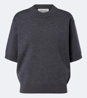 RÓHE V-neck Wool Sweater - Grey