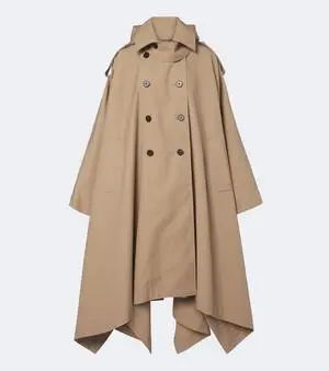 RÓHE Double-breasted Cotton Cape - Beige