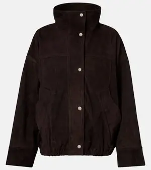 RÓHE Suede Half-buttoned Jacket With Drawstring Waist - Brown