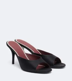 Magda Butrym Satin Open Toe Mules - Black