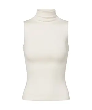Ralph Lauren Naomie Silk-blend Turtleneck Top - White