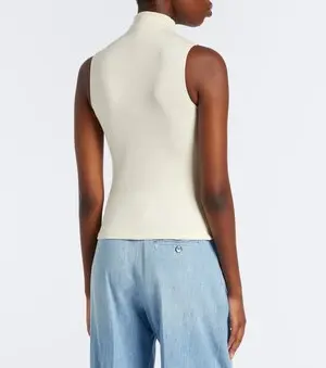 Ralph Lauren Naomie Silk-blend Turtleneck Top - White