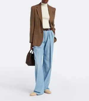 Ralph Lauren Naomie Silk-blend Turtleneck Top - White