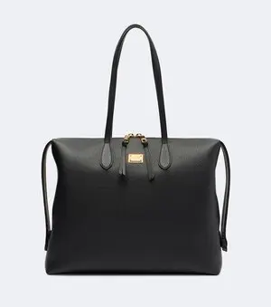 Dolce & Gabbana Vittoria Large Leather Tote Bag - Black