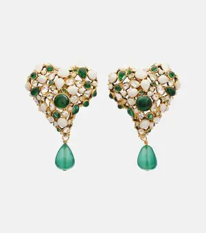Saint Laurent Saint Laurent Embellished Clip-On Earrings Black