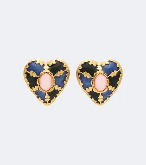 Saint Laurent Embellished Clip-on Earrings - Multicoloured
