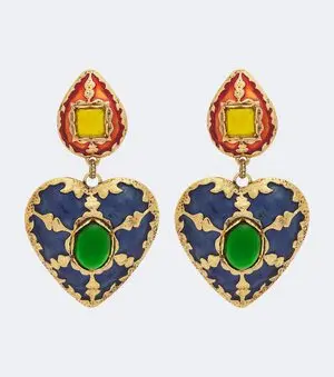 Saint Laurent Embellished Clip-on Earrings - Multicoloured