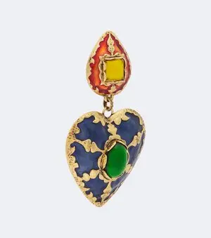 Saint Laurent Embellished Clip-on Earrings - Multicoloured