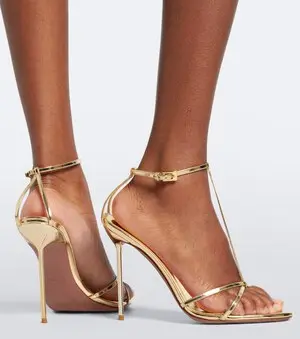 Paris Texas Lidia Metallic Patent Leather Sandals