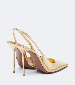 Paris Texas Lidia Metallic Leather Slingback Pumps - Gold