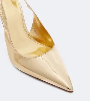 Paris Texas Lidia Metallic Leather Slingback Pumps - Gold