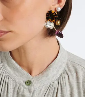 Dries Van Noten Embellished Drop Earrings - Multicoloured
