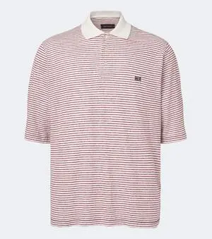 WALES BONNER Bask Striped Linen And Cotton Polo Shirt - White