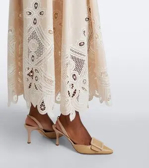Elie Saab Belted Embroidered Midi Dress