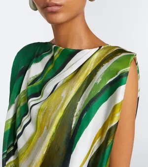 Christopher Esber Belted Printed Silk Minidress