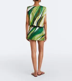 Christopher Esber Belted Printed Silk Minidress