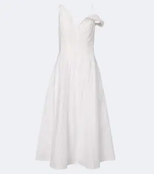 RÓHE R�he Off-shoulder Cotton-blend Midi Dress - White