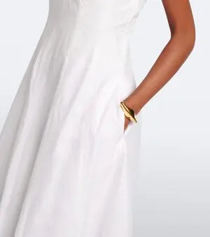 RÓHE Off-shoulder Cotton-blend Midi Dress - White