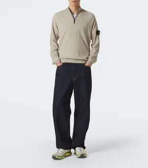 Stone Island Compass Wool-blend Zip-up Sweater