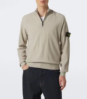 Stone Island Compass Wool-blend Zip-up Sweater